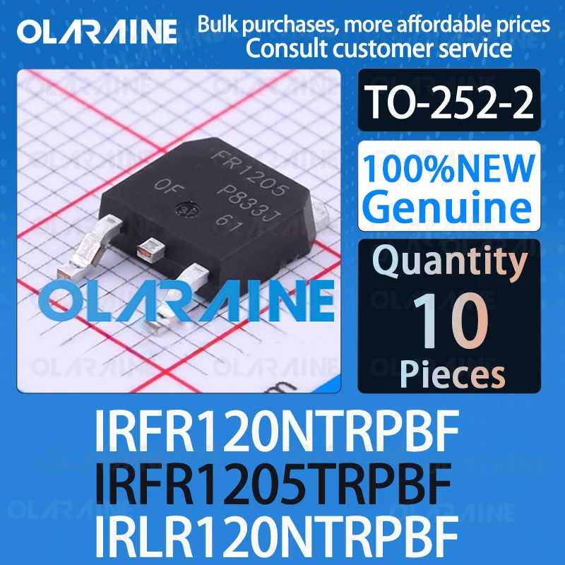 10Pcs-IRFR120NTRPBF-IRFR1205TRPBF-IRLR120NTRPBF-TO-252-2-100-New-Transistor-MOSFET-P-N-Channel ...