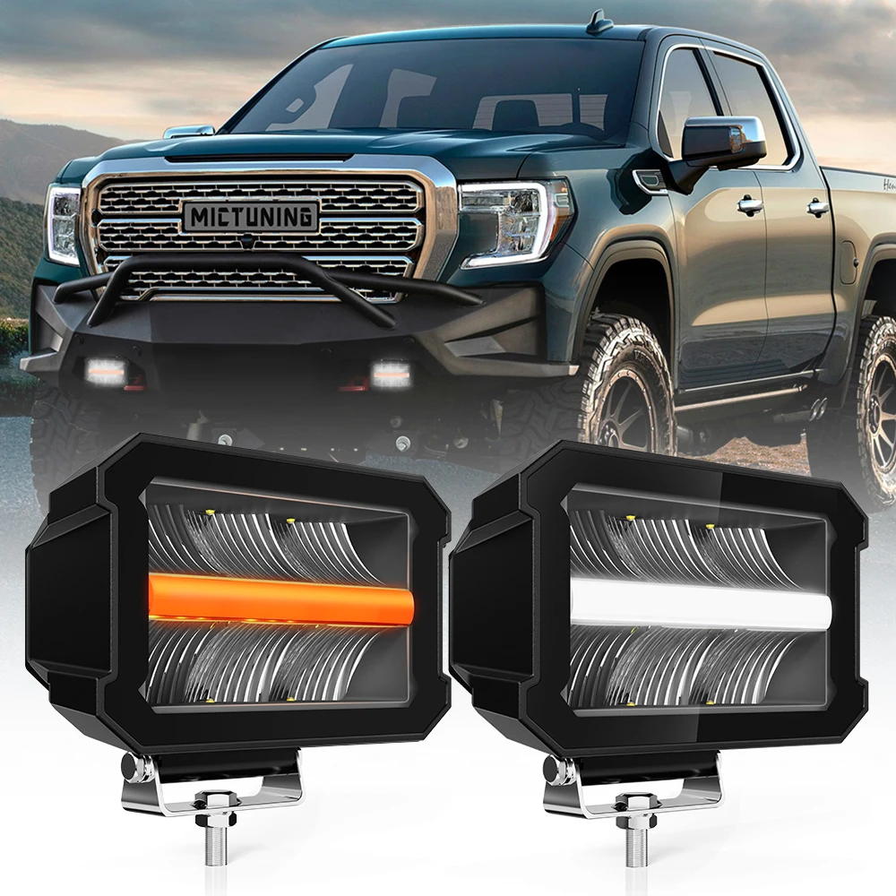 MICTUNING-Bezel-Less-LED-Pods-Light-50W-LED-Driving-Fog-Light-LED-Work ...