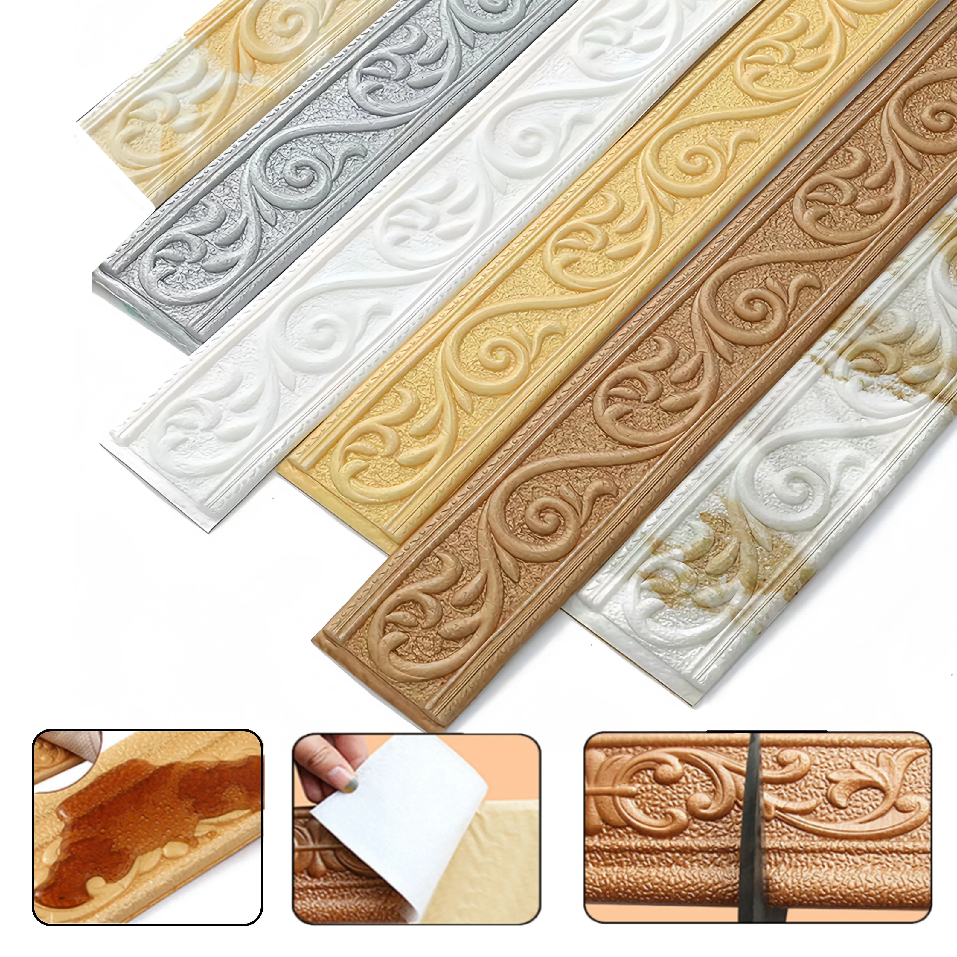 2-3m-3D-Wall-Trim-Line-Skirting-Sticker-Self-Adhesive-Waterproof ...