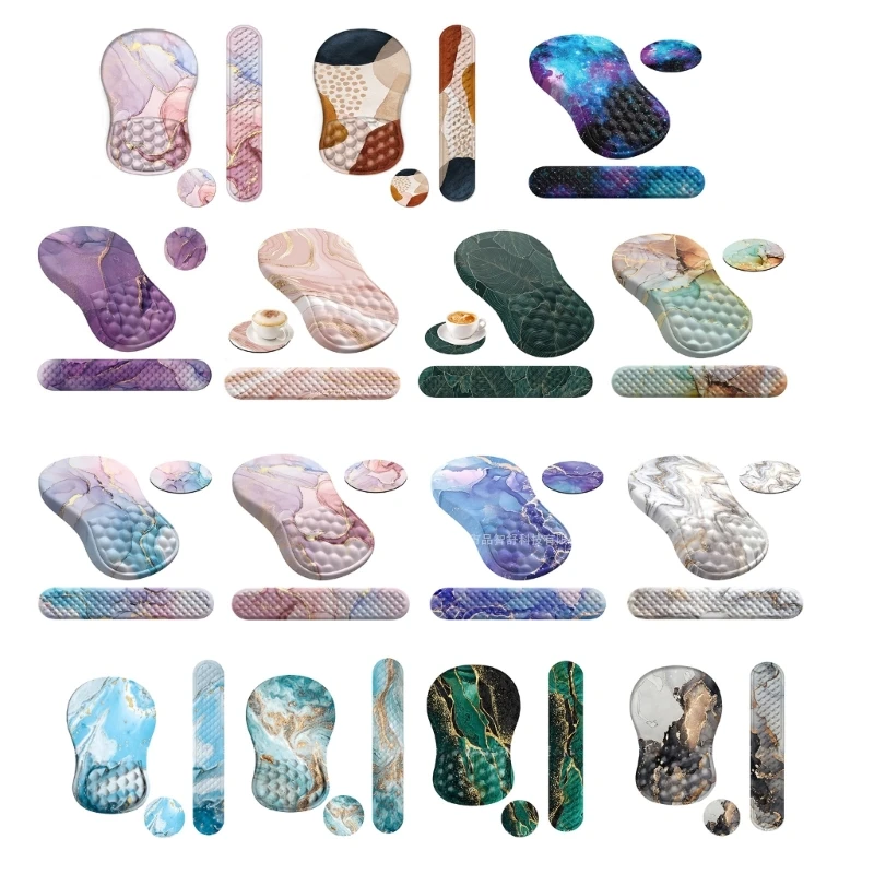 3pc-Ergonomic-Wrist-Mouse-Pad-Keyboard-Wrist-Rest-Cushions-with-Non ...