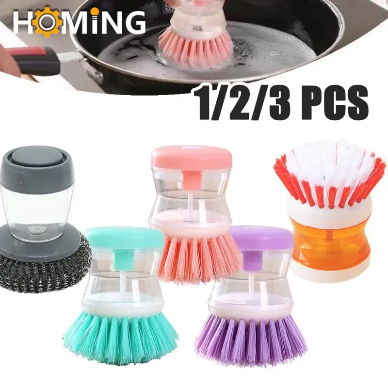 1-2-3pcs-Dish-Brush-With-Soap-Dispenser-Palm-Brush-Dish-Washing-Kitchen ...