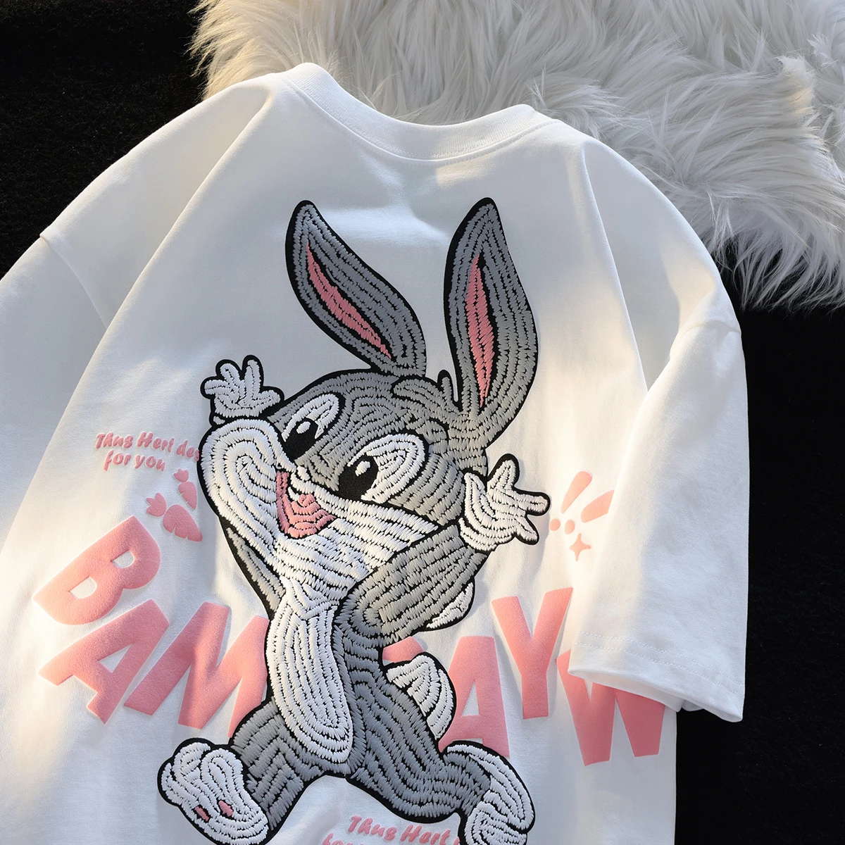 Cotton-Stereo-Sweet-Rabbit-Top-Oversize-T-shirt-Women-Summer-Harajuku ...