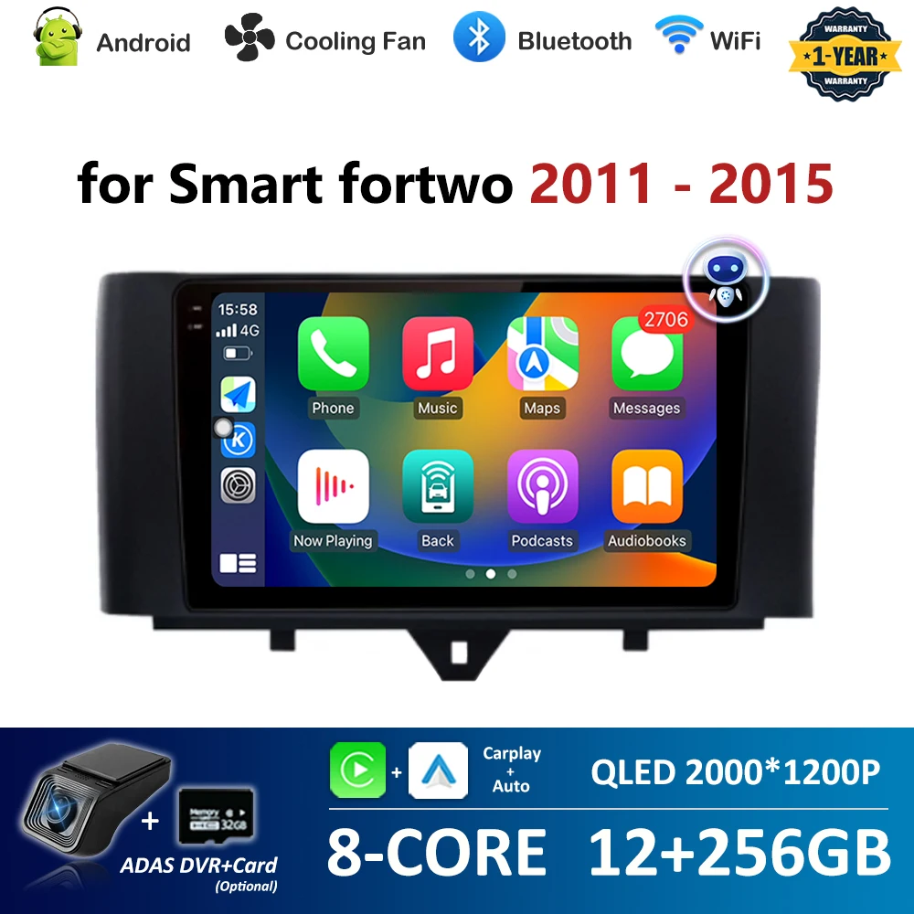 for-Benz-Smart-fortwo-2011-2015-Car-Video-Multimedia-Player-Carplay ...