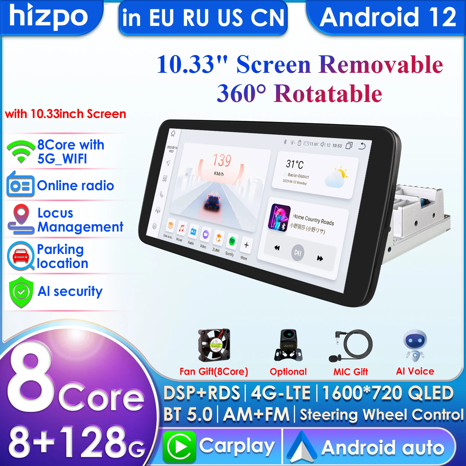 Universal-Car-Multimedia-Player-Autoradio-Stereo-Carplay-HeadUnit-GPS-360-Rotatable-1-DIN-V-deo ...