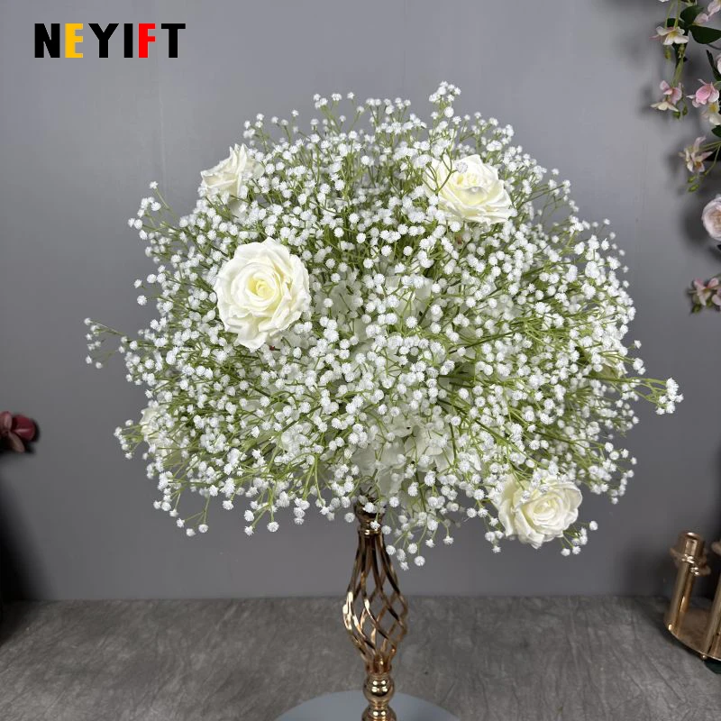 40-to-80cm-Rose-Baby-Breath-Greenery-Artificial-Flower-Ball-Wedding ...