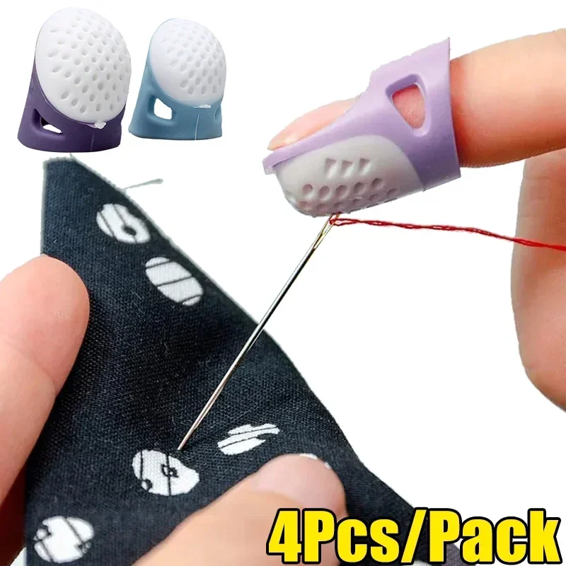 4-1PCS-Thimbles-Anti-slip-Finger-Cover-Silicone-Sewing-Finger-Tips ...