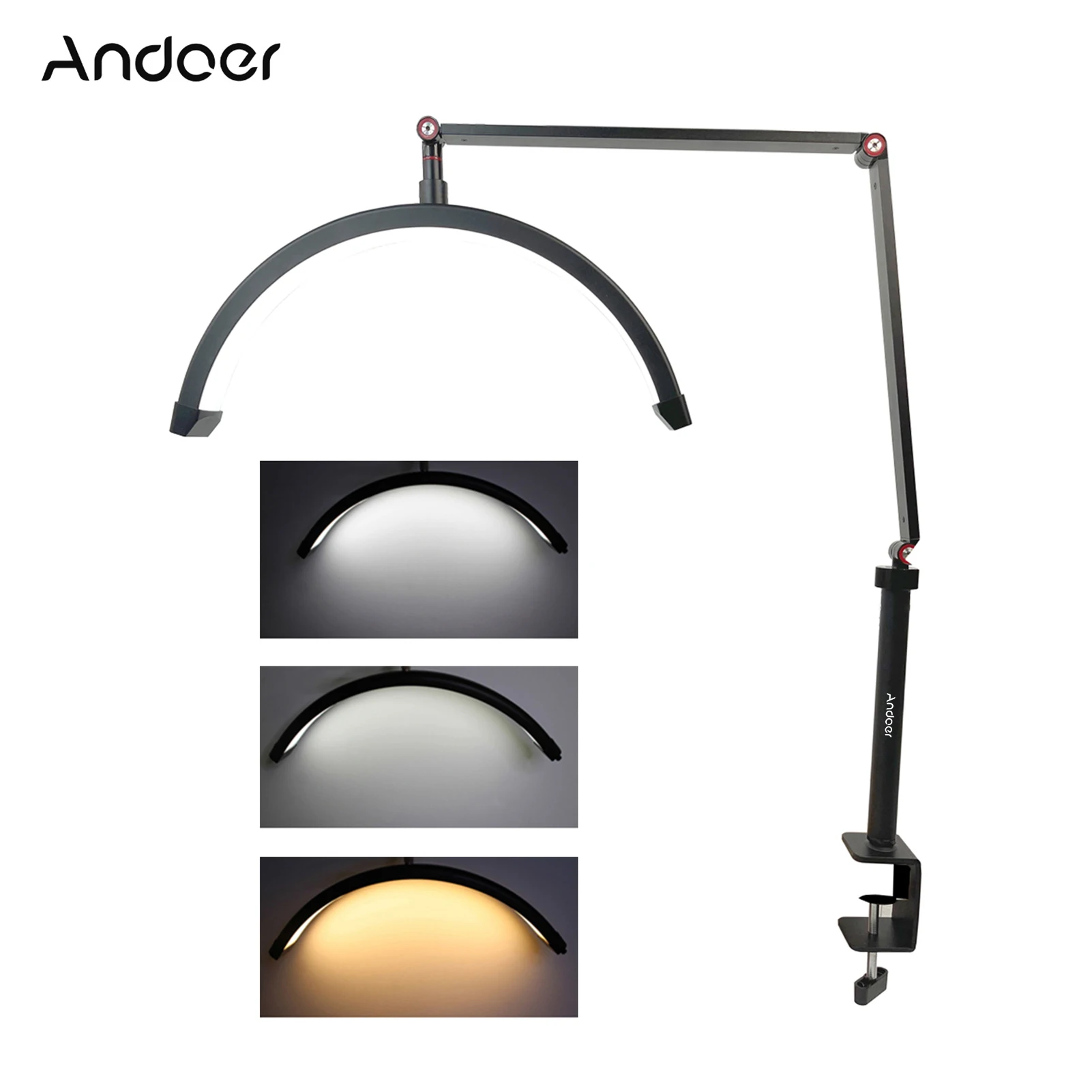 Andoer Desktop Led Video Light Half-moon Shaped Fill Light 3000k-6000k ...