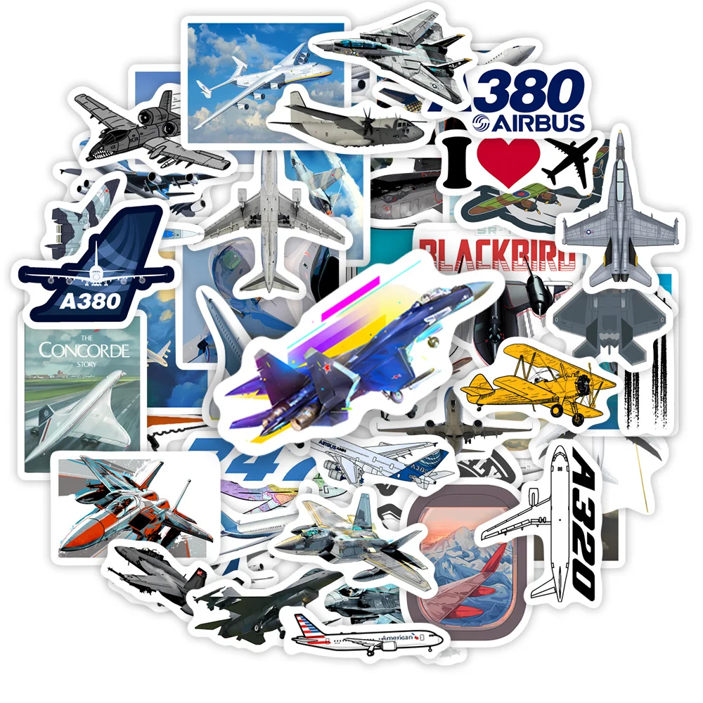 Airplane-Collection-Stickers-Fighter-Aircraft-Airliner-Cool-DIY-Gift ...