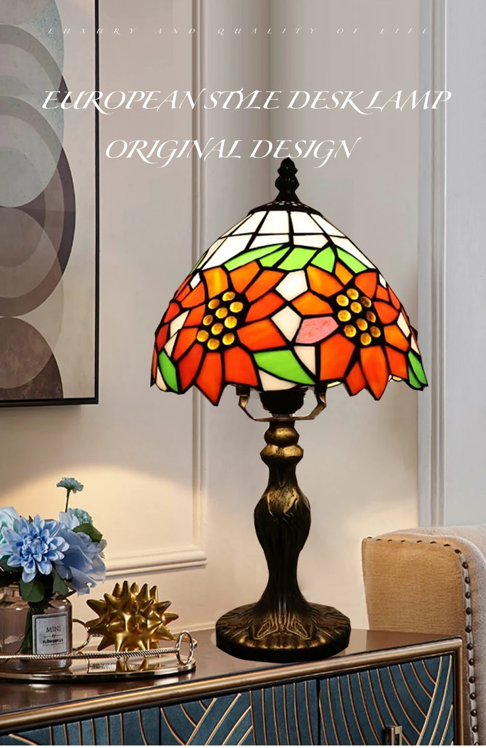 KiLight-L-mpara-de-escritorio-Retro-de-8-pulgadas-iluminaci-n-de-vidrio ...