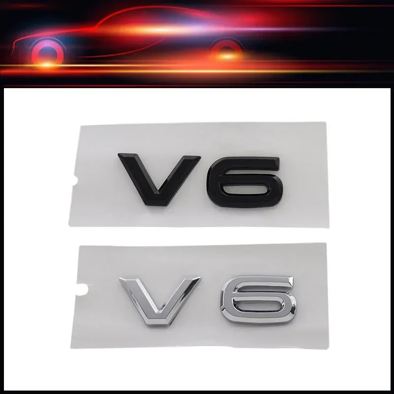 3D Premium ABS V6 car Fender trunk Rear Bonnet Decal Emblem Badge ...