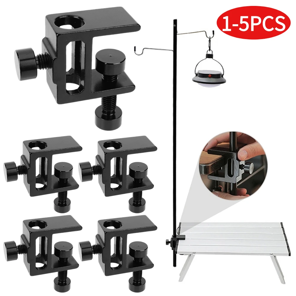 1-5pcs-Table-Lamp-Clip-Light-Pole-Fixing-Clamps-Aluminum-Alloy-Camping ...