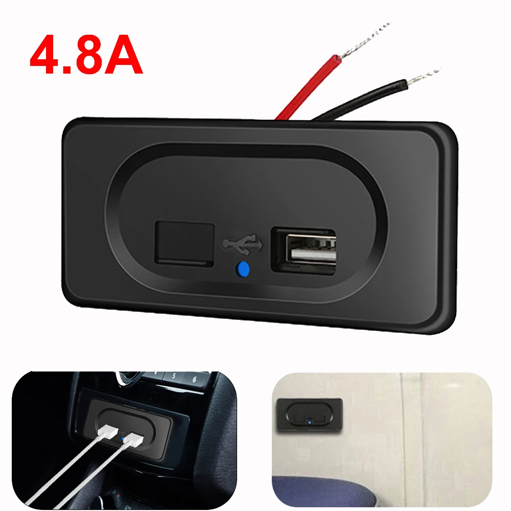 Dual-USB-Car-Charger-Socket-4-8A-3-1A-12V-24V-USB-Charger-Outlet-Panel ...