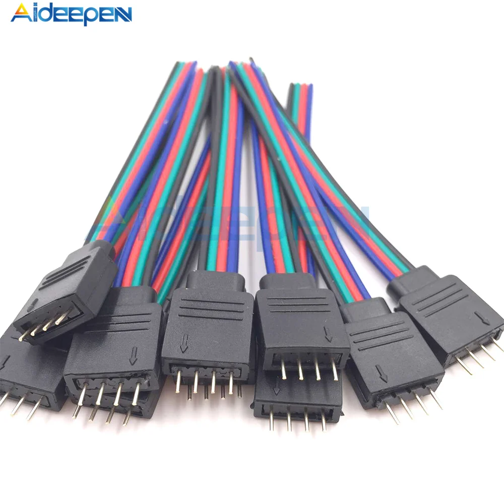 4pin-10cm-LED-RGB-Strip-Light-Connector-Male-Female-Plug-Socket ...