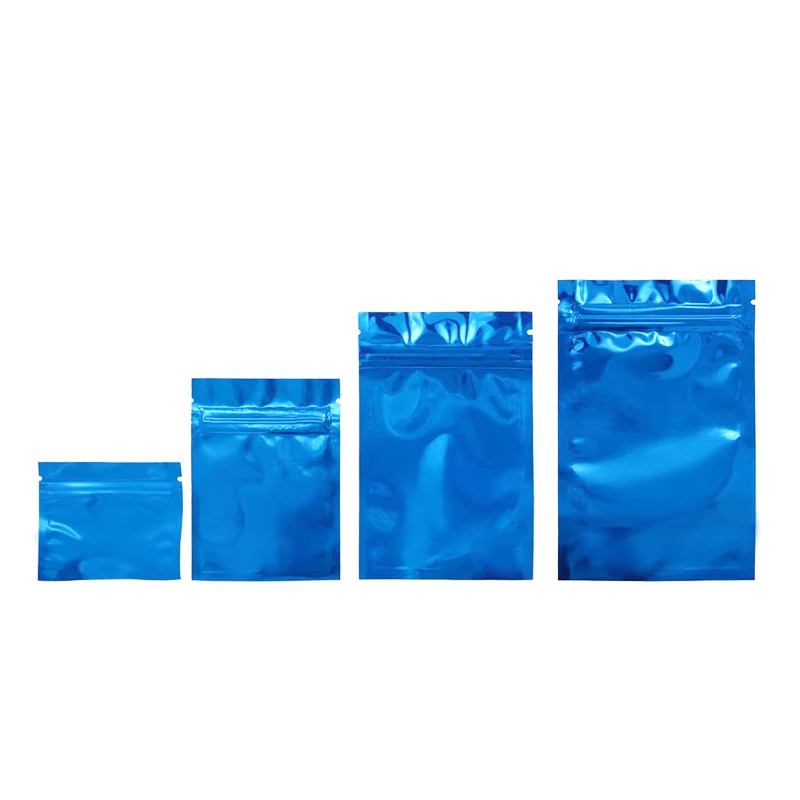 100Pcs-Lot-Heat-Seal-blue-Aluminum-Foil-Ziplock-Bags-Flat-Zip-Lock ...
