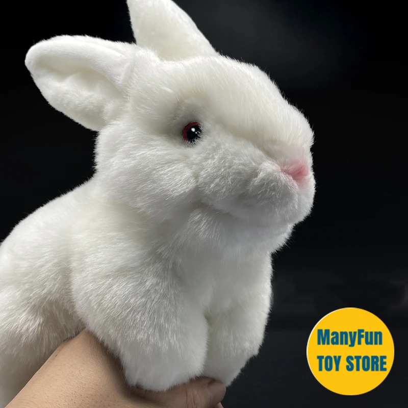 Realistic-White-Rabbit-High-Fidelity-Cute-Bunny-Plush-Toys-Lifelike ...