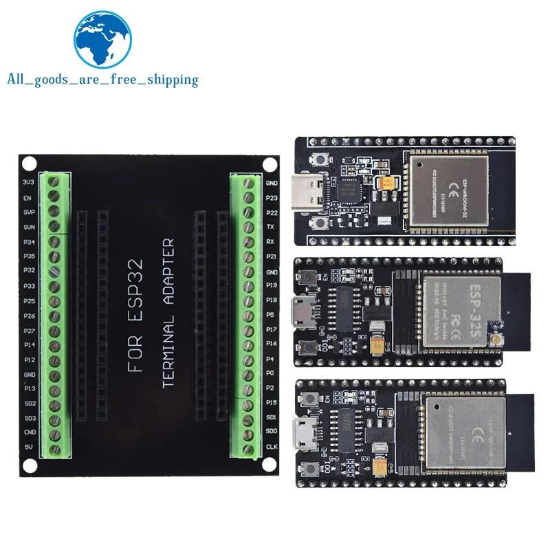 TZT-ESP32 Placa de Desenvolvimento, NodeMCU-32S, Micro, Tipo-C, Módulo Sem Fio, WiFi, Bluetooth ...
