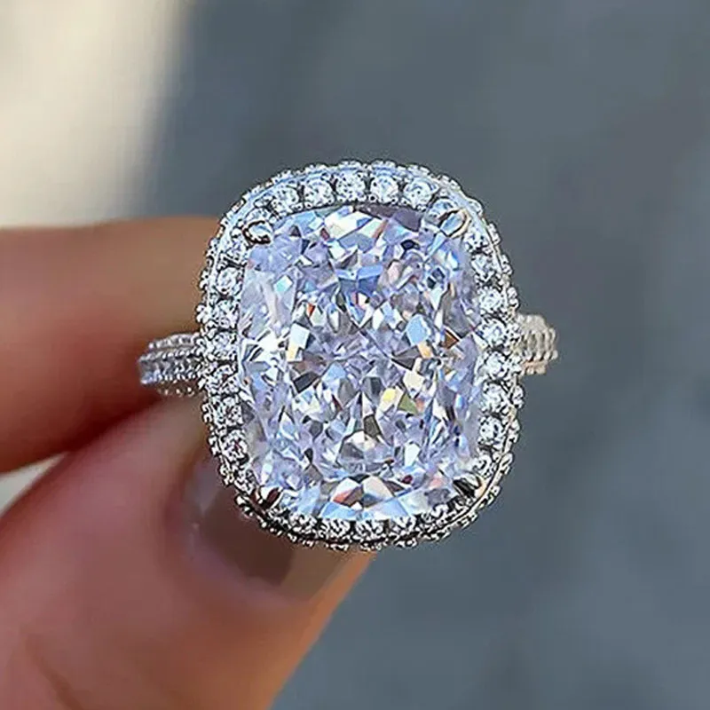 925 Sterling Silver Cubic Zirconia Luxury Rings for Women Gorgeous ...