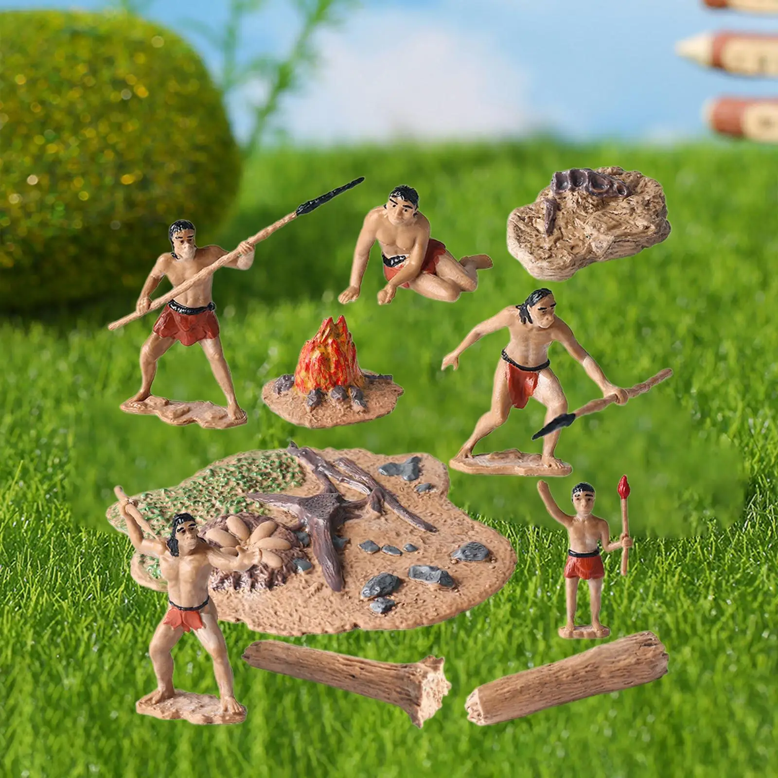 10Pcs-Primitive-People-Decor-Primitive-People-Statue-Caveman-Scenery ...