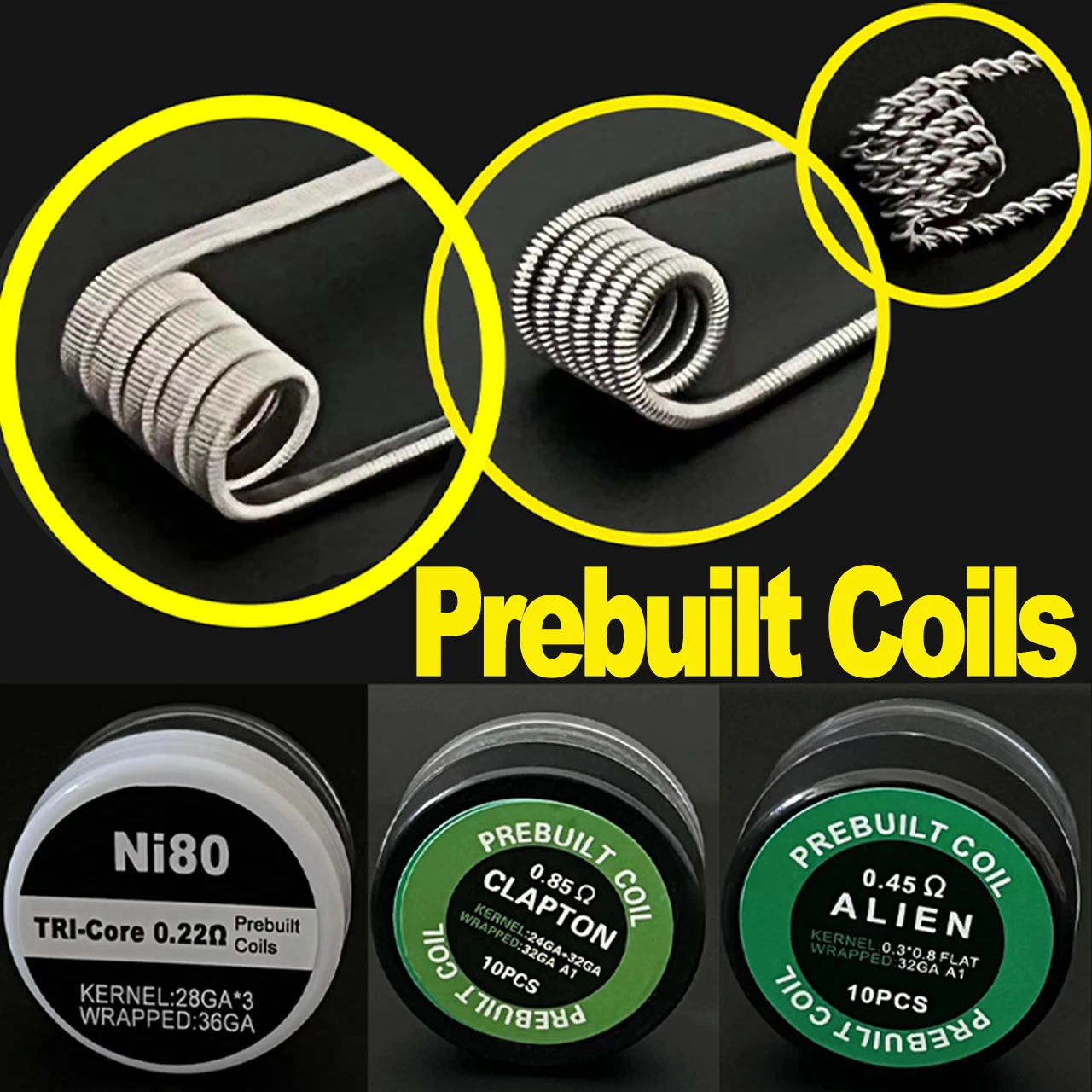 Prebuilt Inner Diameter 3mm Coil Fused Clapton Coils Alien Premade ...
