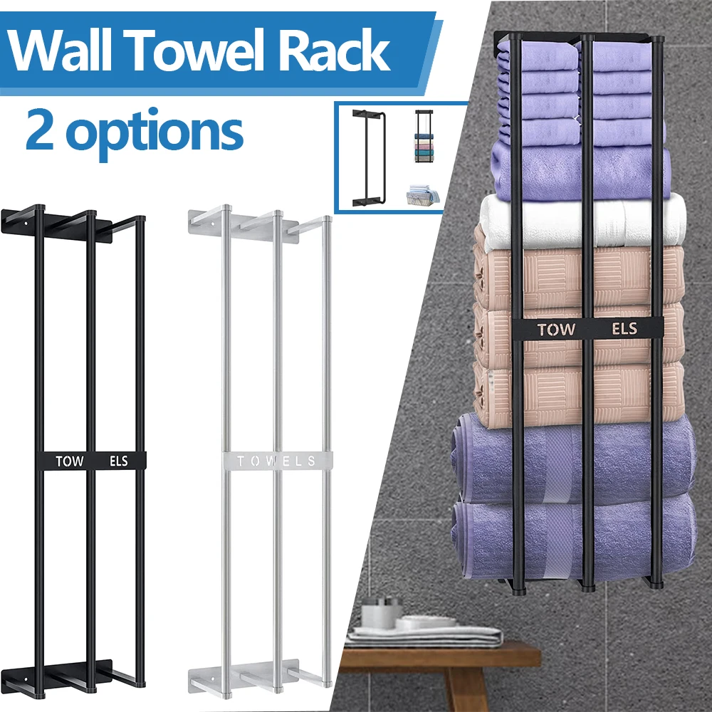 Wall-Towel-Rack-Bath-Tower-Holder-for-Bathroom-Stainless-Steel ...