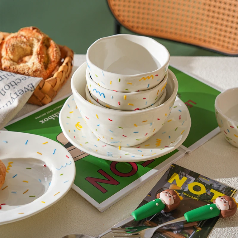 Creative-Ceramic-Plate-Cute-Ins-Round-Porcelain-Hotel-Restaurant ...