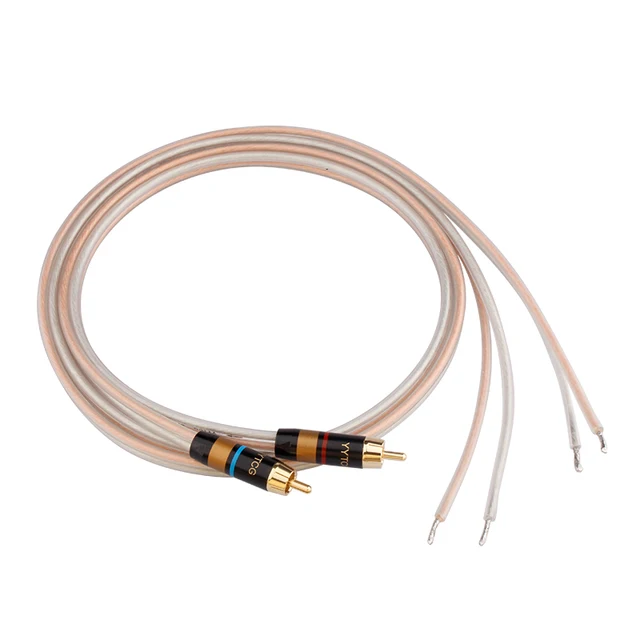 HiFi RCA Speaker Cable Bare Wire With Replaceable Plug Speaker Wire To ...