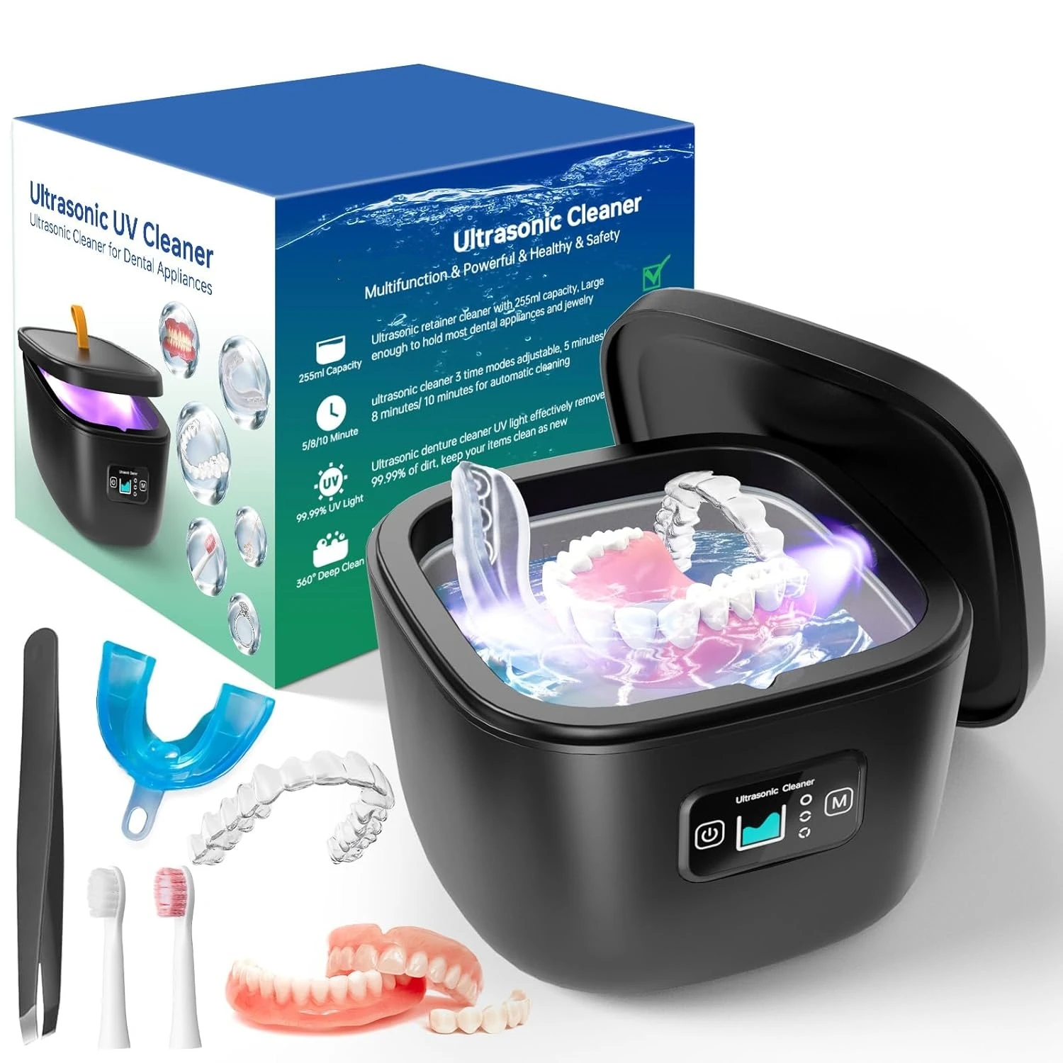 Ultrasonic-Cleaner-for-Retainer-Dentures-Mouth-Guard-Aligner-Whitening ...