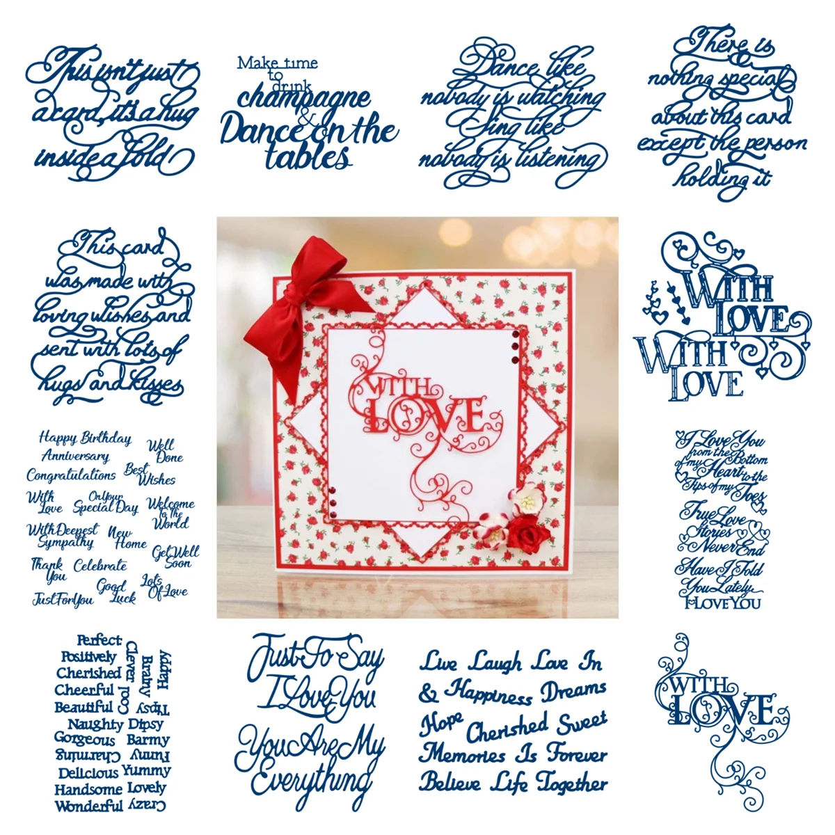 Sentiments Cutting Dies Old Hollowed Out Tattered Lace Number Alphabet ...