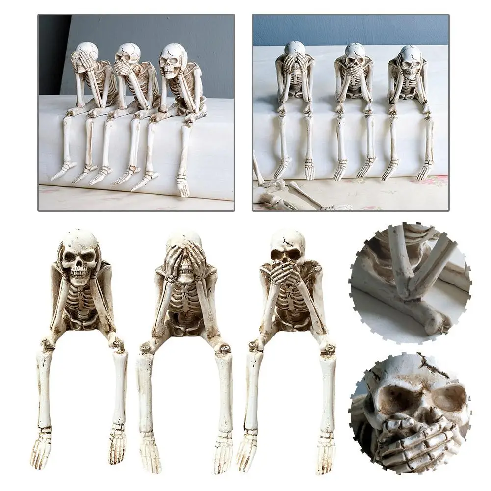 See-Speak-Hear-No-Evil-Skeleton-Figurines-Halloween-Skull-House ...