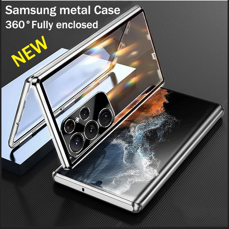Metal-Alloy-Case-para-Samsung-Galaxy-HD-Glass-Cases-360-Full-Enclosed ...