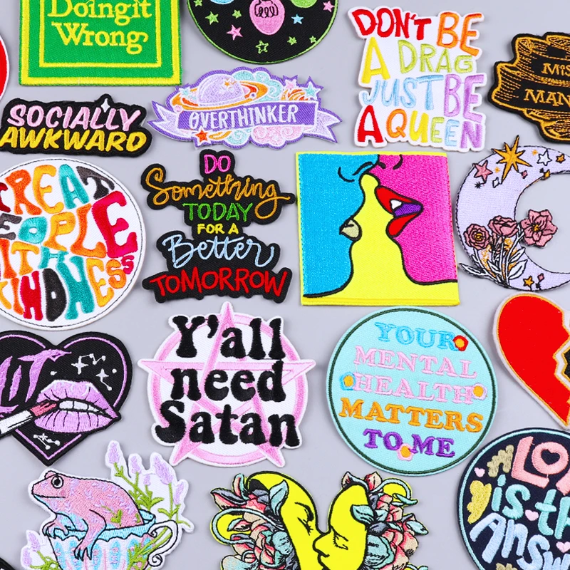 Cartoon-Patch-Embroidery-Slogan-Patch-Iron-On-Patches-For-Clothing ...