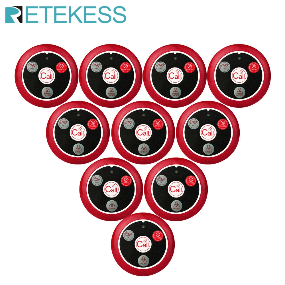 10Pcs Retekess T117 Call Button Restaurant Pager Wireless Waiter ...