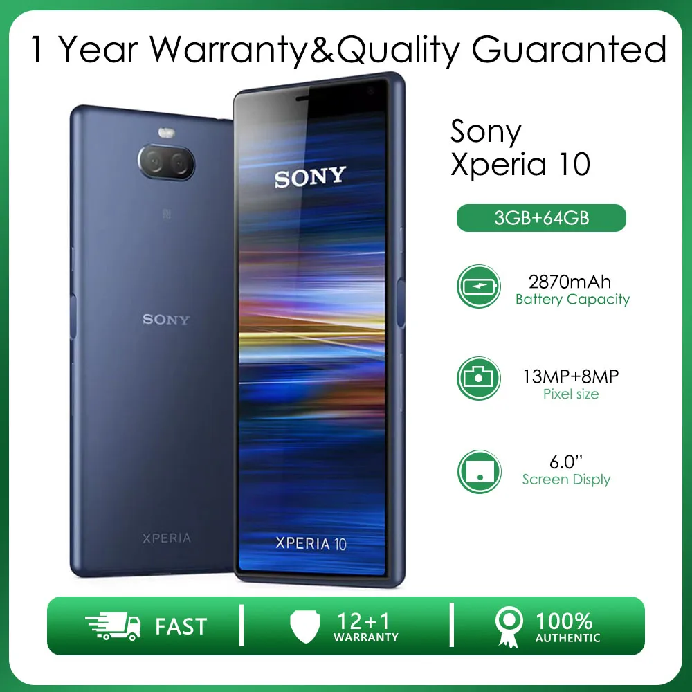 Sony-teléfono inteligente Xperia 10 Original desbloqueado, dispositivo ...