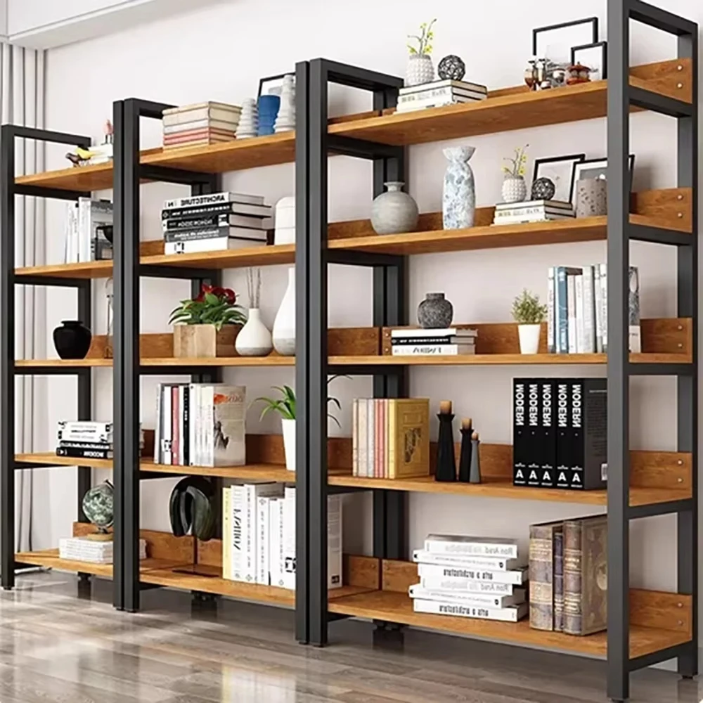 Bookcase-Simple-Flooring-Steel-Wood-Multi-Layer-Living-Room-Simple ...