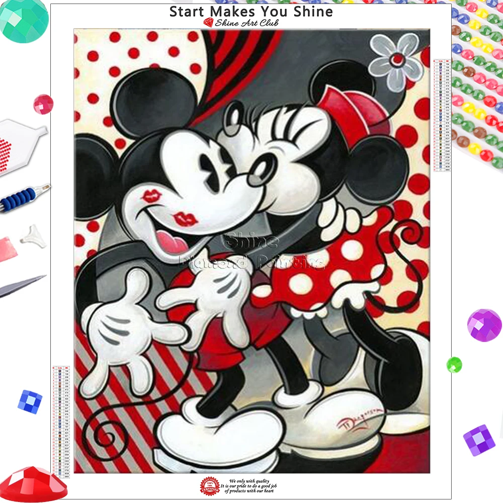 How To Draw Mickey Mouse And Minnie Mouse Kissing