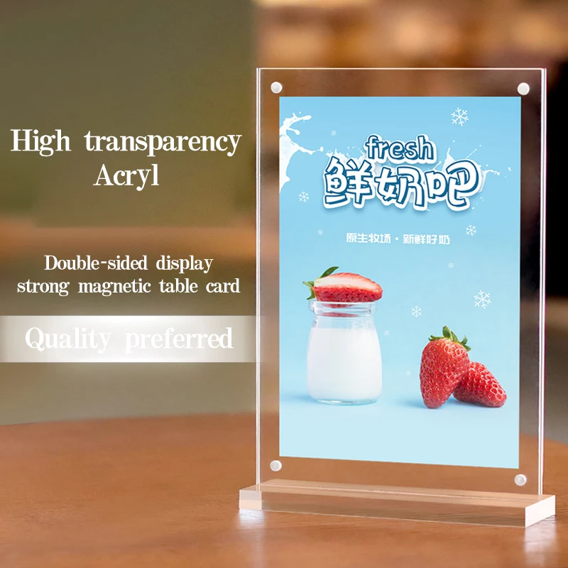 1pcs-A4-Acrylic-Crystal-Clear-Price-Tag-Clip-Sign-Card-Holder-Table ...