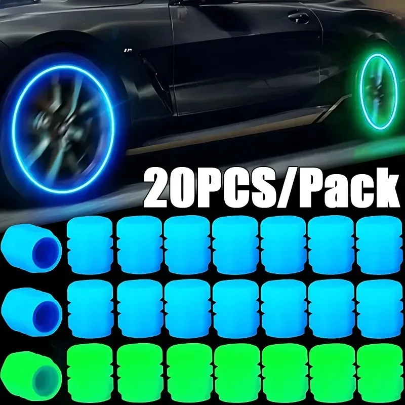 4-20PCS-Car-Luminous-Tire-Valve-Cap-Motorcycle-Bike-Wheel-Nozzle-Night ...