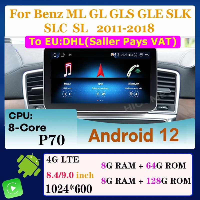 Android-12-8-128G-Car-Radio-Multimedia-Player-for-Mercedes-Benz-ML ...