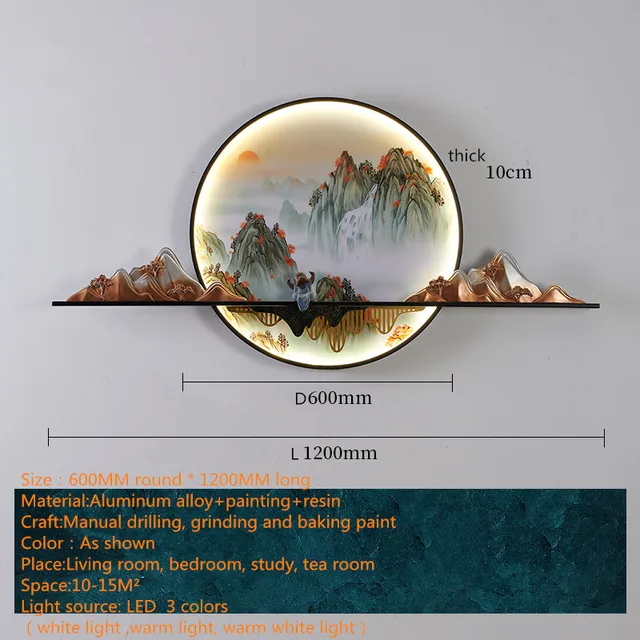 AIGESIN Modern Wall Picture Light LED Creative Chinese Landscape Mural ...