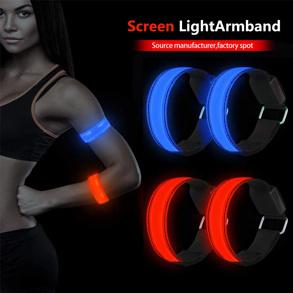 New Usb Charging Led Luminous Night Running Armband Bracelet Safety ...