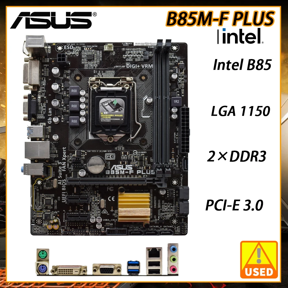 Asus B85m-f Plus Motherboard 1150 Motherboard Ddr3 Intel B85 16gb Micro Atx Pci-e X16 Support ...