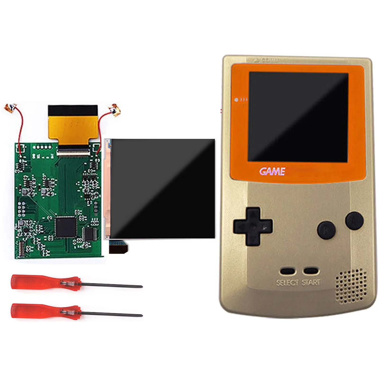 Gold-Shell-GBC-IPS-LCD-Mod-Kits-Pixel-Changing-Retro-Q5-Replacements ...