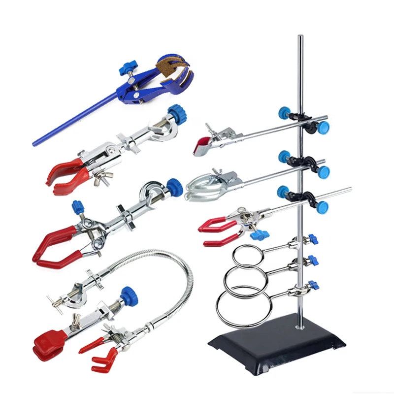 Laboratory-Retort-Rod-Support-Stand-Platform-Set-Lab-Flask-Clamp-Clip ...