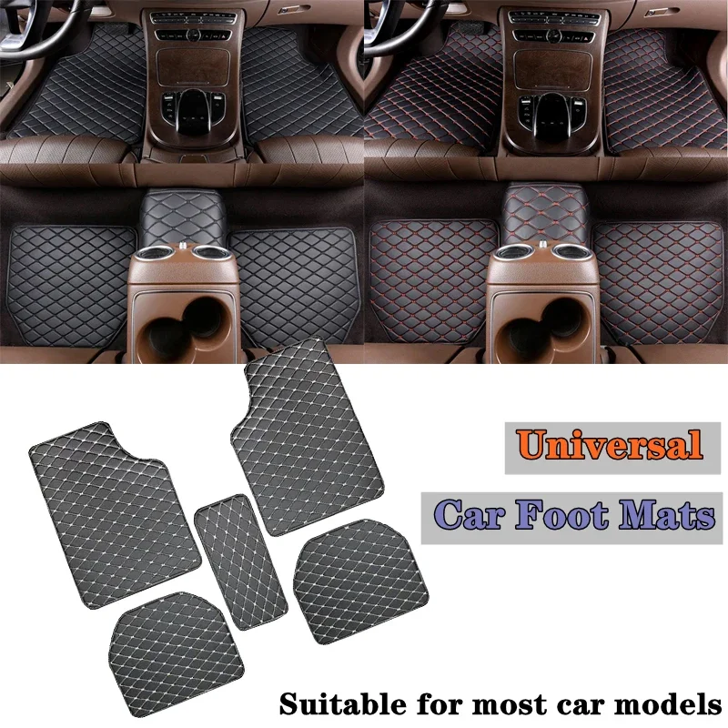 Car-Floor-Mats-PU-Leather-Waterproof-Universal-5Pcs-Auto-Foot-Pad ...