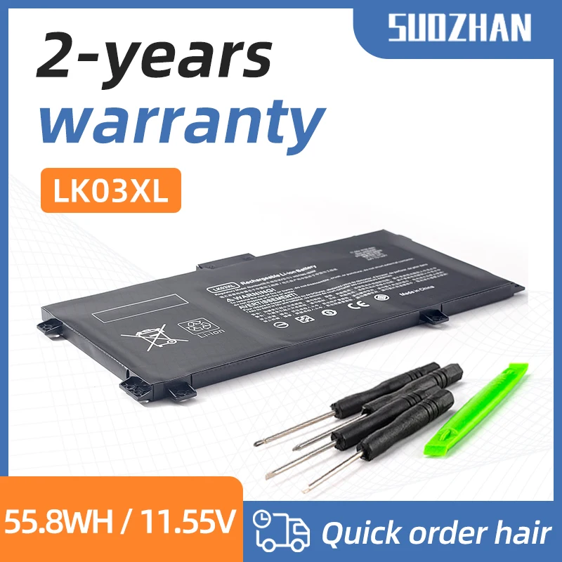 SUOZHAN LK03XL Laptop Battery For HP envy 15 x360 15-bp 15-cn TPN-W127 ...