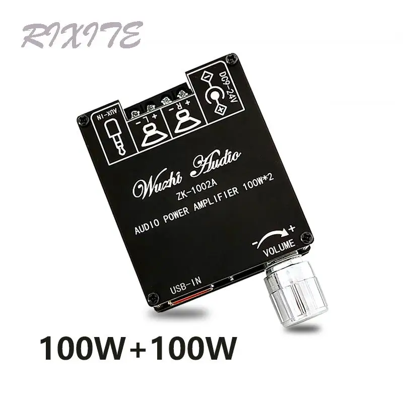 100W+100W Bluetooth Digital Power Audio Amplifier Board 2.0 Ch Stereo ...