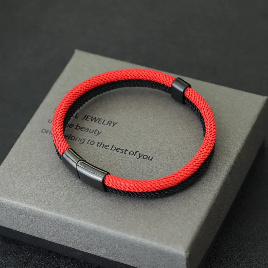 Lucky-Red-Thread-Bracelet-For-Men-Bicolor-Wrap-Braslet-Nautical-Bangle ...