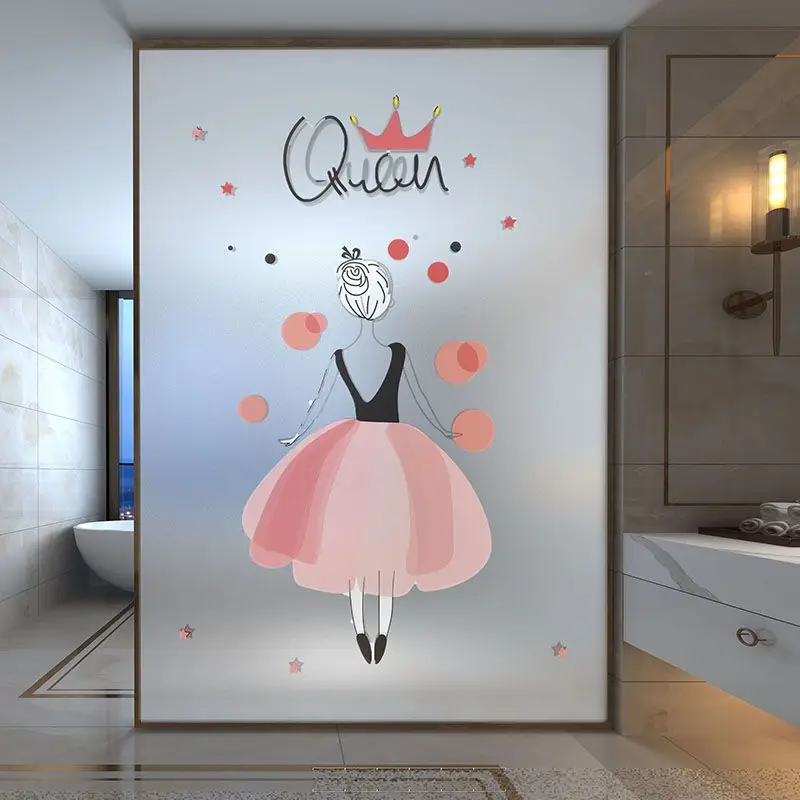 Customized Window Sticker Girl Cartoon Electrostatic Window Film ...