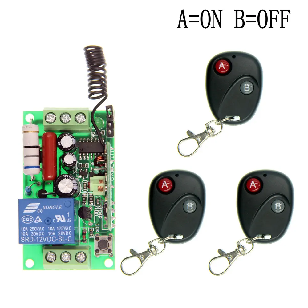 RF Wireless Remote Control Switch AC110V 220V 1CH Single Channel ...