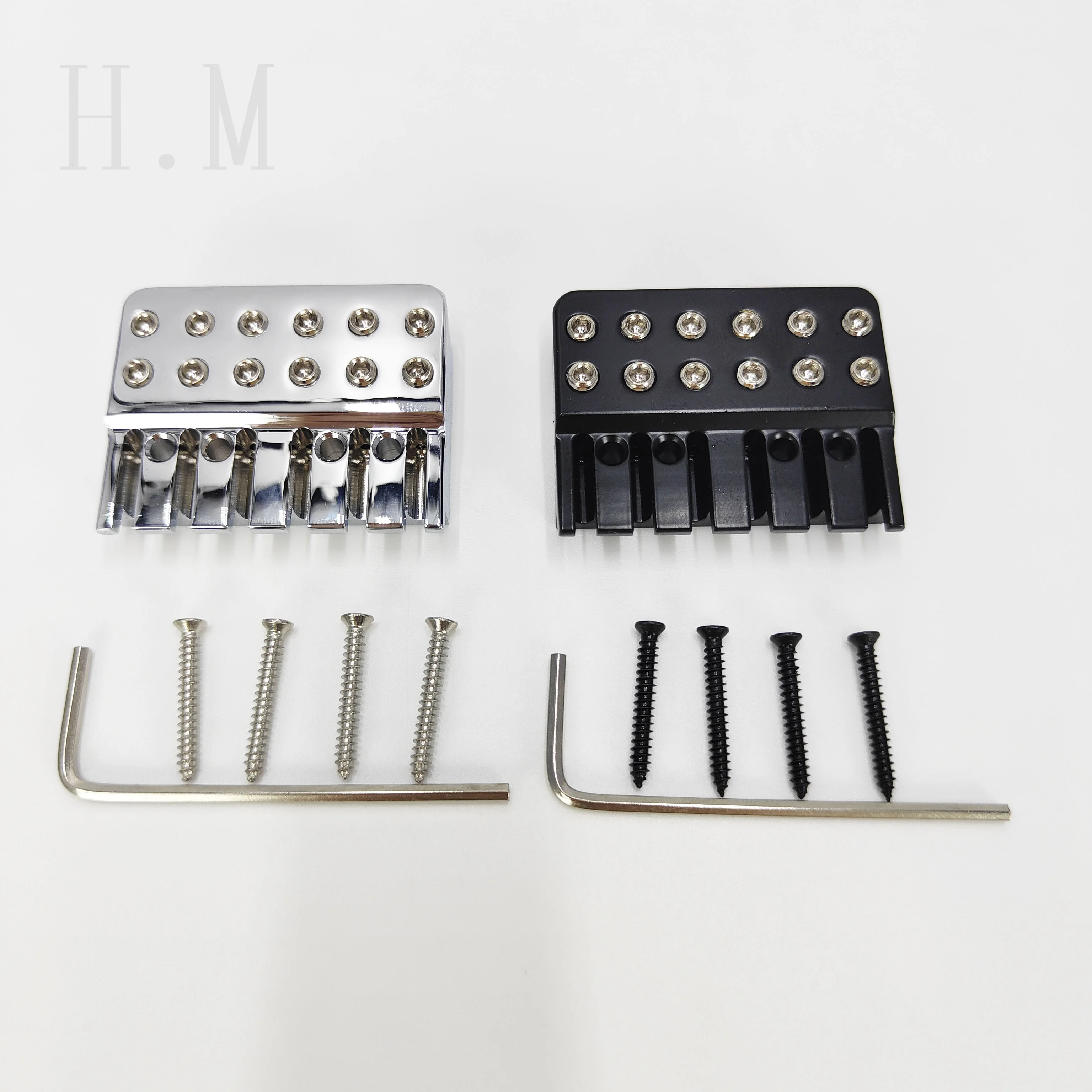 1Pcs Black 6-String Headless Bass Bridge String Lock Guitar Electric ...